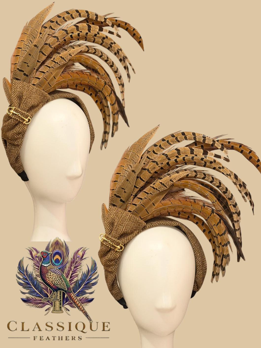 Tweed Feather Headband – Classique Feathers